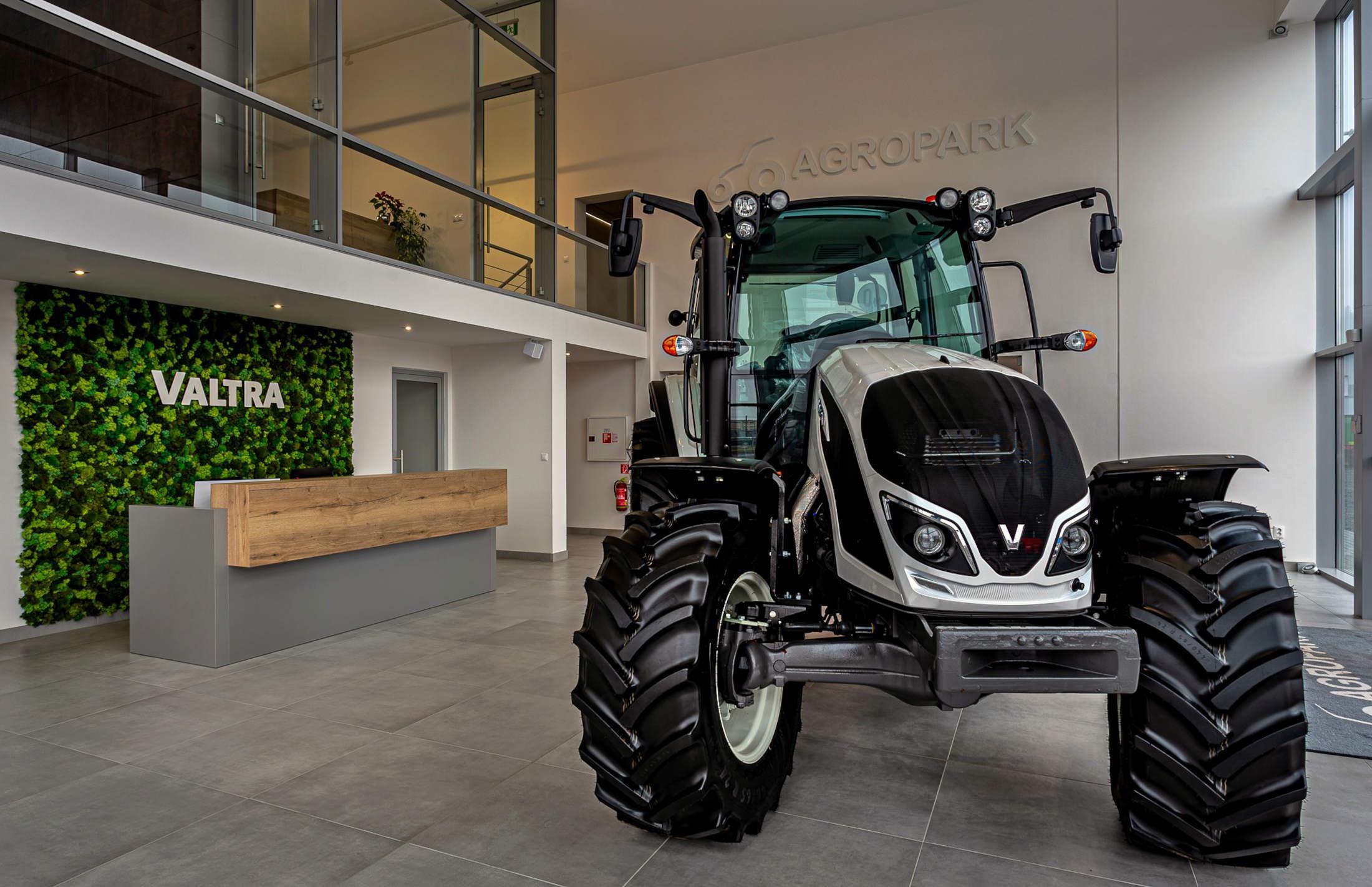 Custom-made furniture for a showroom of an agricultural machinery dealer